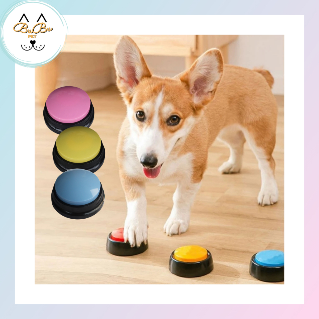 BUBUPET Pet Dog Cat Recordable Talking Button for Communication with Slip-Proof Base - Butang ...