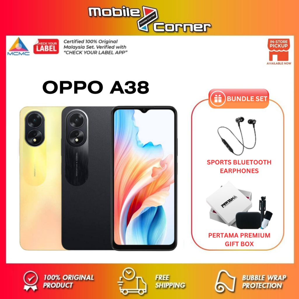 OPPO A38 (4+4GB RAM + 128GB ROM) 5,000mAH Battery, 33W SuperVOOC 🎁 | OPPO Malaysia Warranty ...