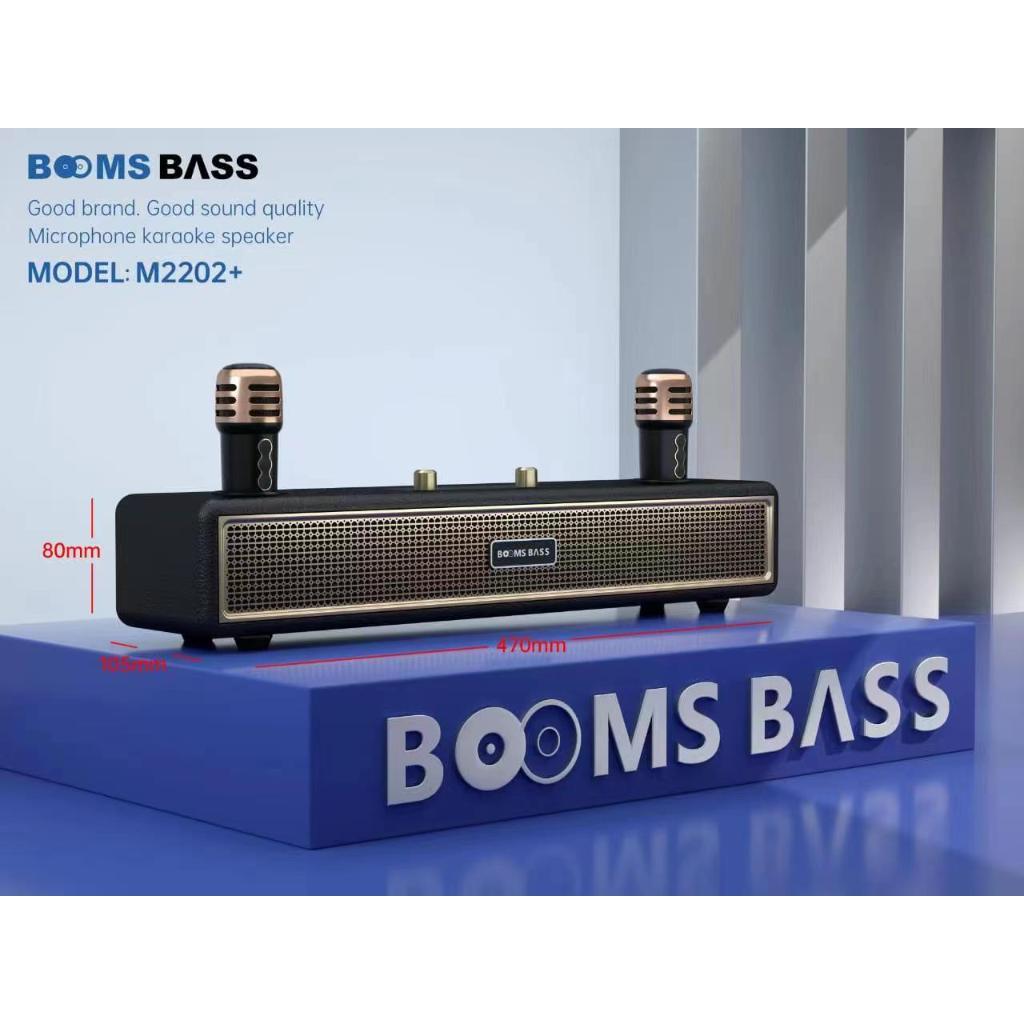 BOOMS BASS M2202+ TWS Wireless Bluetooth Dual Microphone Karaoke Family ...