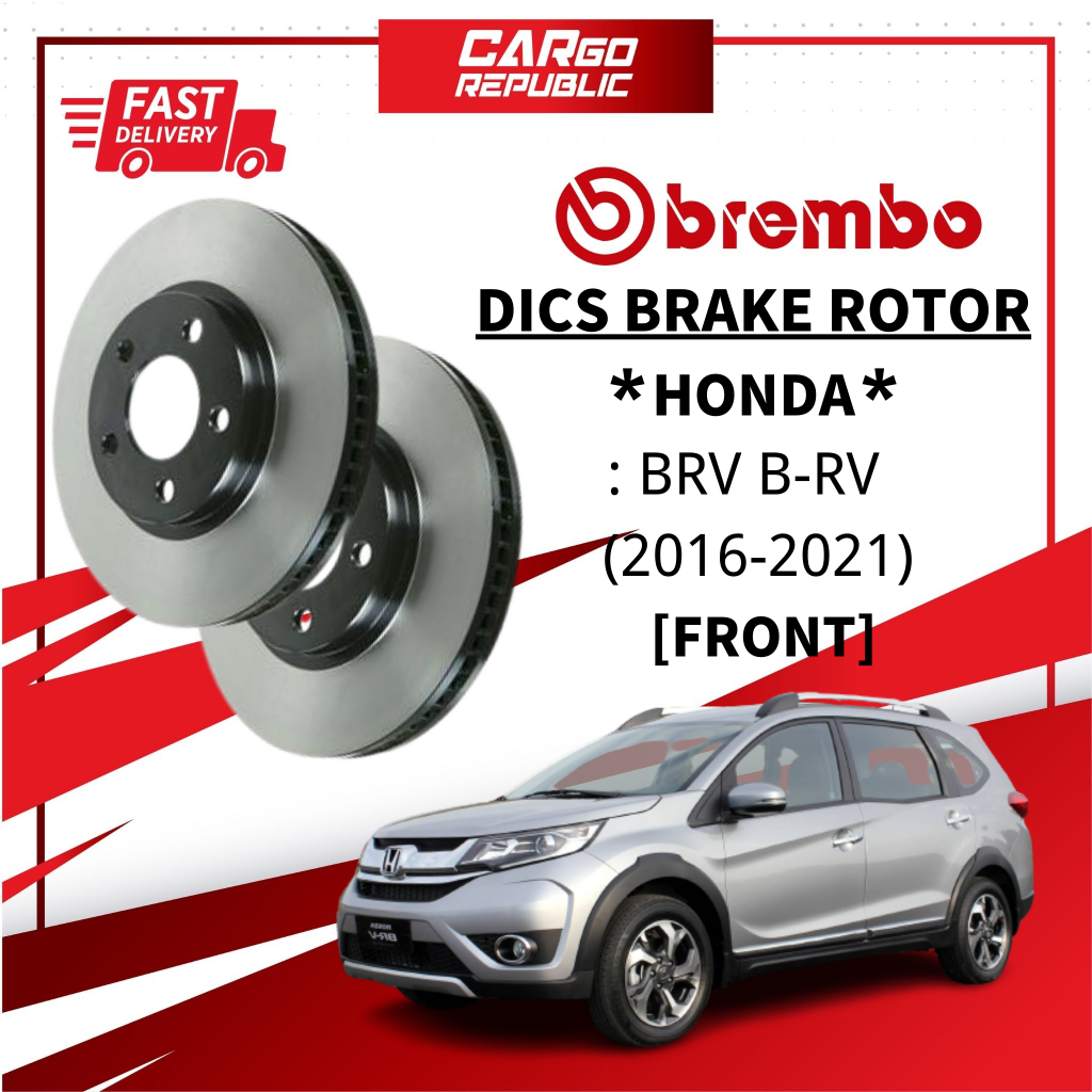 Brembo Honda BRV B-RV (2016-2021) Rotor Front (Depan) Disc Brake Rotor ...