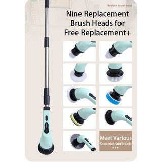 9 in 1 Electric Cleaning Brush LED Power Display High Speed ...