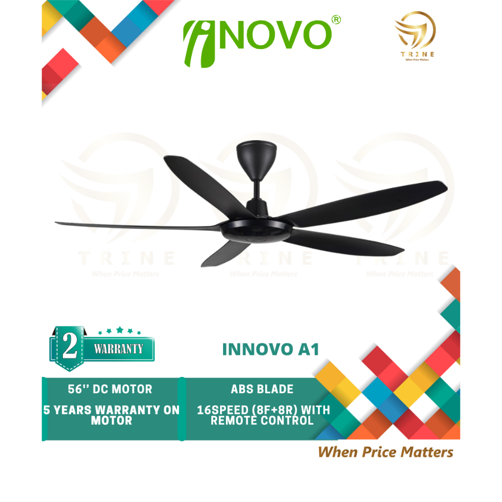 INOVO 56" CEILING FAN A1 5 BLADE DC MOTOR WITH REMOTE CONTROL KIPAS ...
