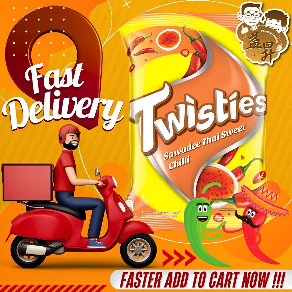 10's x 60g - Twisties Corn Snacks [Cheese/BBQ Curry/Tomato/Chicken ...