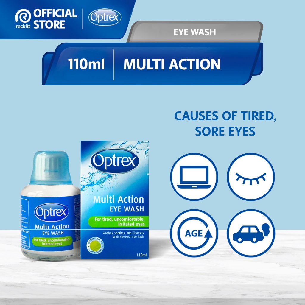 Optrex Multi Action Eye Wash Eye Lotion for Tired, Uncomfortable ...
