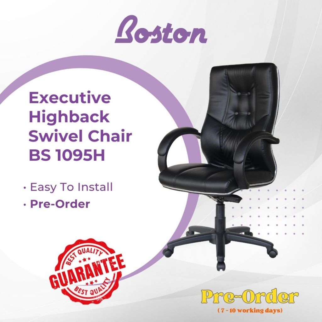 Boston Swivel Executive Office Highback Chair (BS 1095H)–Highback PVC ...