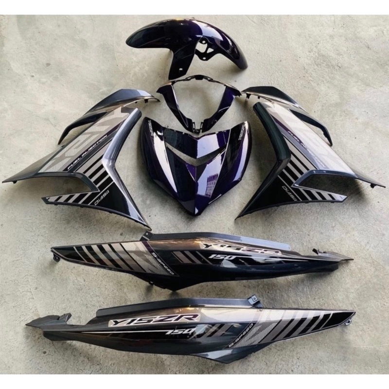 COVERSET Y15 PURPLE FIRST MODEL V1/V2 VELOZI SIAP TAMPAL STICKER FREE AMBLEM | Shopee Malaysia