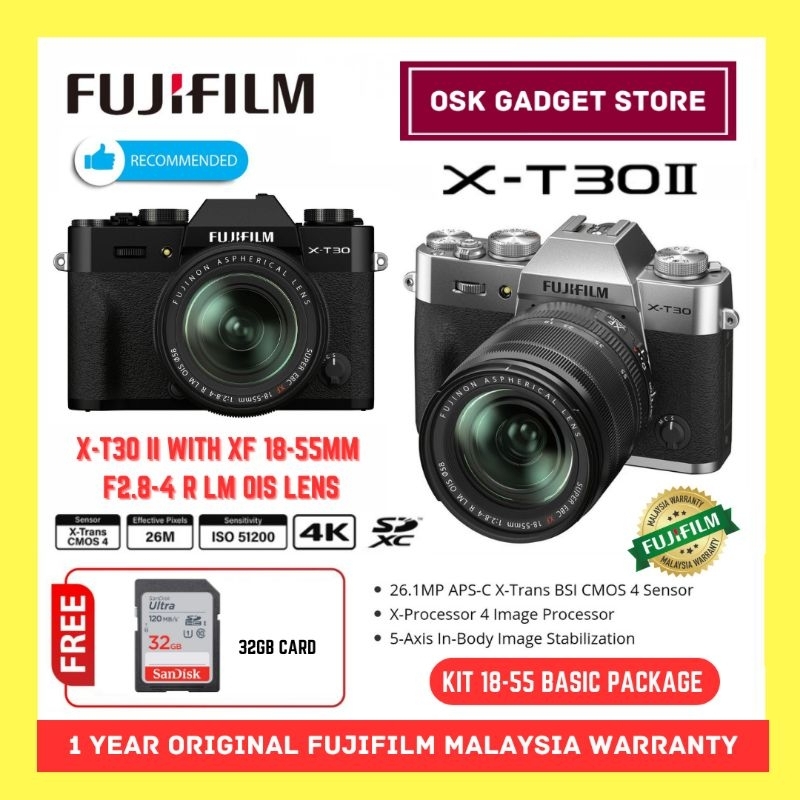 Fujifilm X-T30II X-T30 II XT30 Mark 2 Mirrorless Camera | With Free Gifts | 1 Year Fujifilm ...