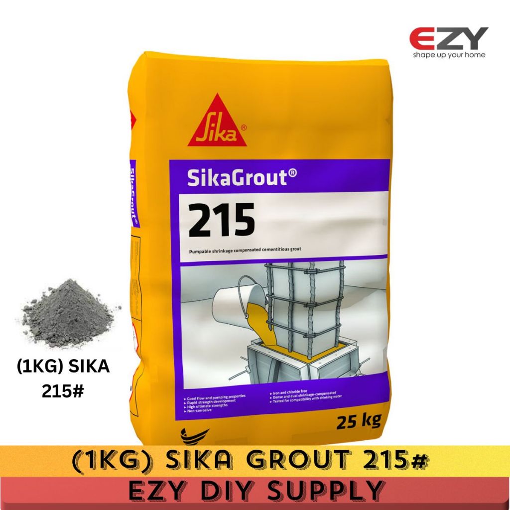 (1KG) PACK SIKA GROUT 215 - PUMPABLE SHRINKAGE COMPENSATED CEMENTITIOUS ...