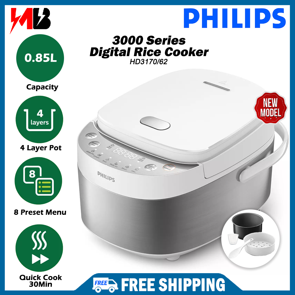 [ FREE SHIPPING ] Philips 3000 Series Digital Mini Rice Cooker (0.85L ...