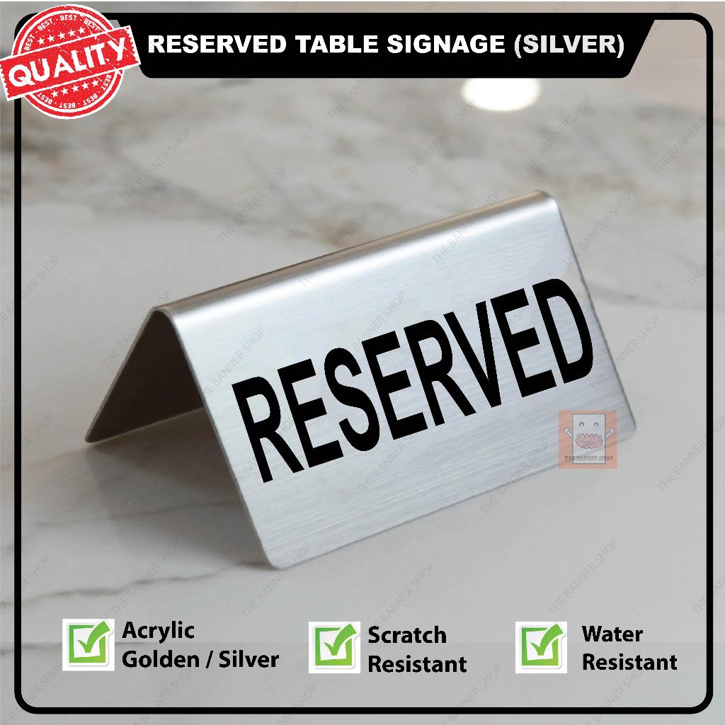 Acrylic Reserved Table Signage Reserve Seats for Customers | Shopee ...