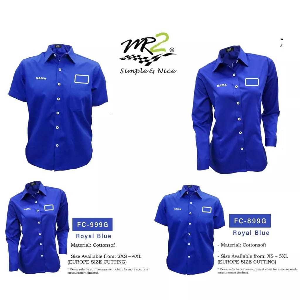 Baju Korporat Biru Royal Uniform Corporate FM-896G FM-996G | Shopee ...