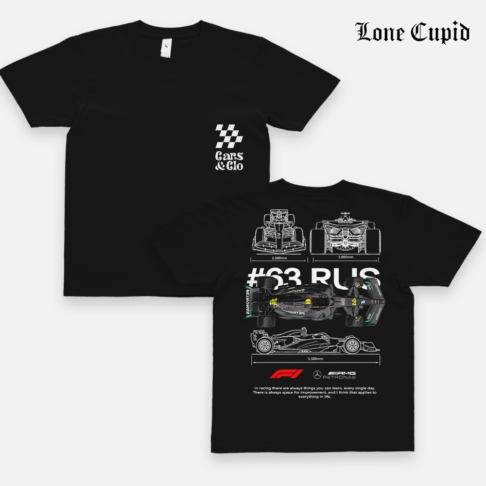 Black F1 Formula 1 Tshirt Cotton White Crew Neck Casual T-shirt Men 100 ...