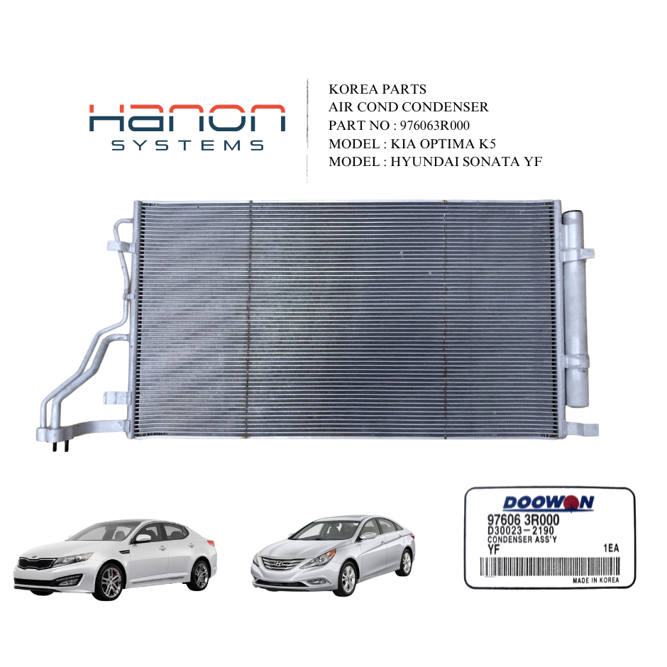 AIR COND CONDENSOR _ KOREA PART [HANON] [97606-3R000] HYUNDAI SONATA YF ...