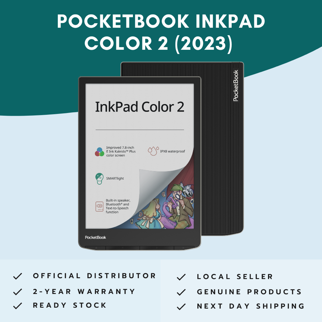 PocketBook InkPad Color 2 - 7.8" Color e-Reader with support for Google ...