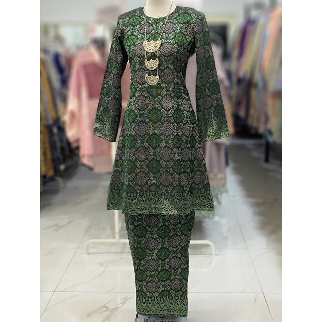 CAMELIA KURUNG TENUN SONGKET SAGE GREEN | Shopee Malaysia