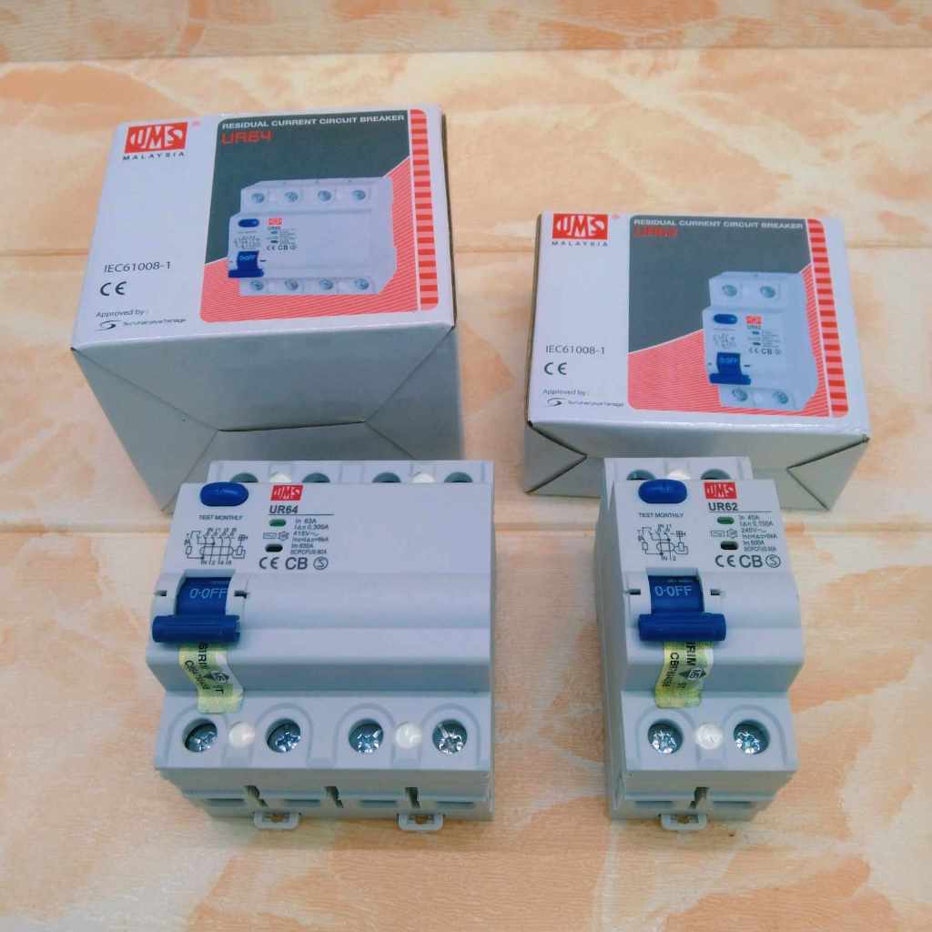 [SIRIM] Single/Three Phase UMS ELCB 63A 2POLE & 4POLE Miniature Circuit ...