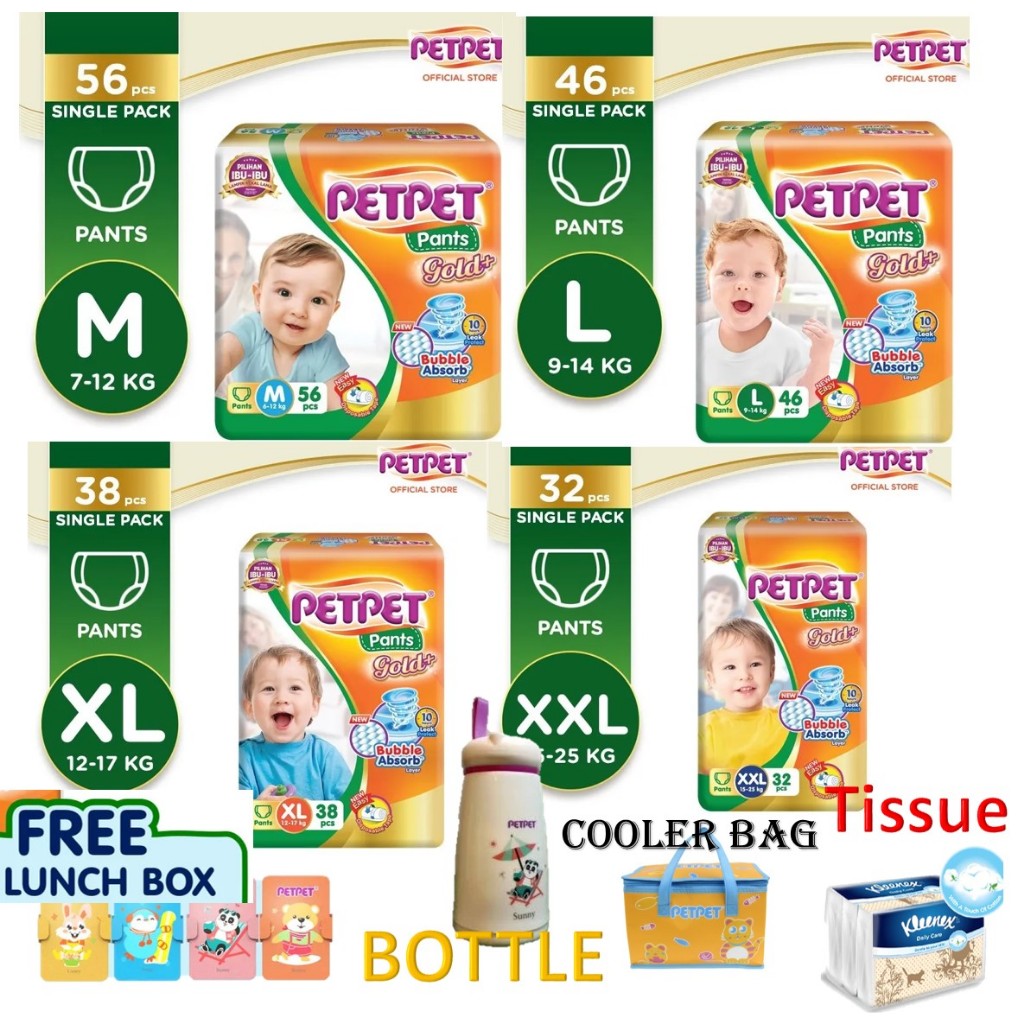 (BUY 3 FOR FREE Gift) PetPet Pants Gold+ Super Jumbo Pack (M / L / XL / XXL) | Shopee Malaysia