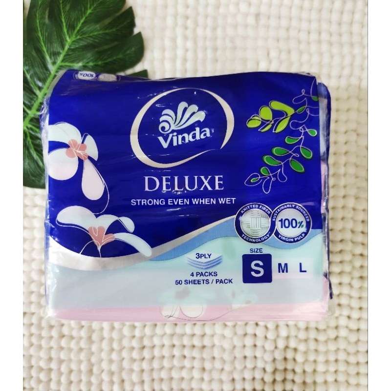 Vinda Deluxe Facial Tissue Small 3ply - ( 50's x 4 ) | Shopee Malaysia