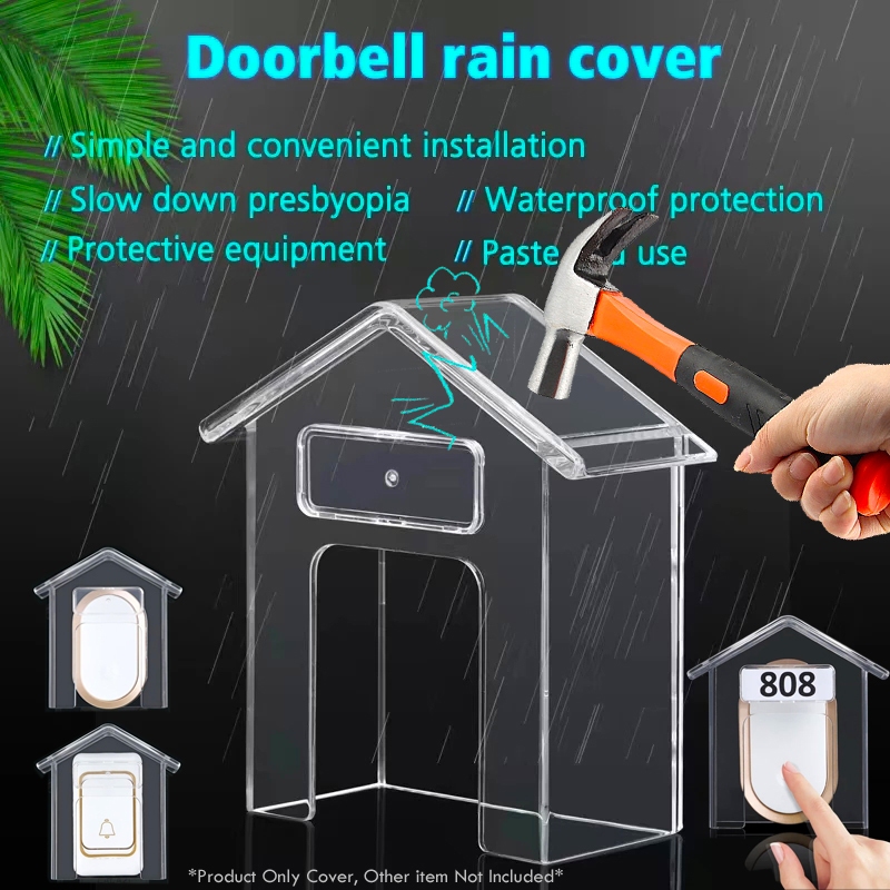 Doorbell Waterproof Cover Universal Door Bell Rain Cover Wall Mounted ...