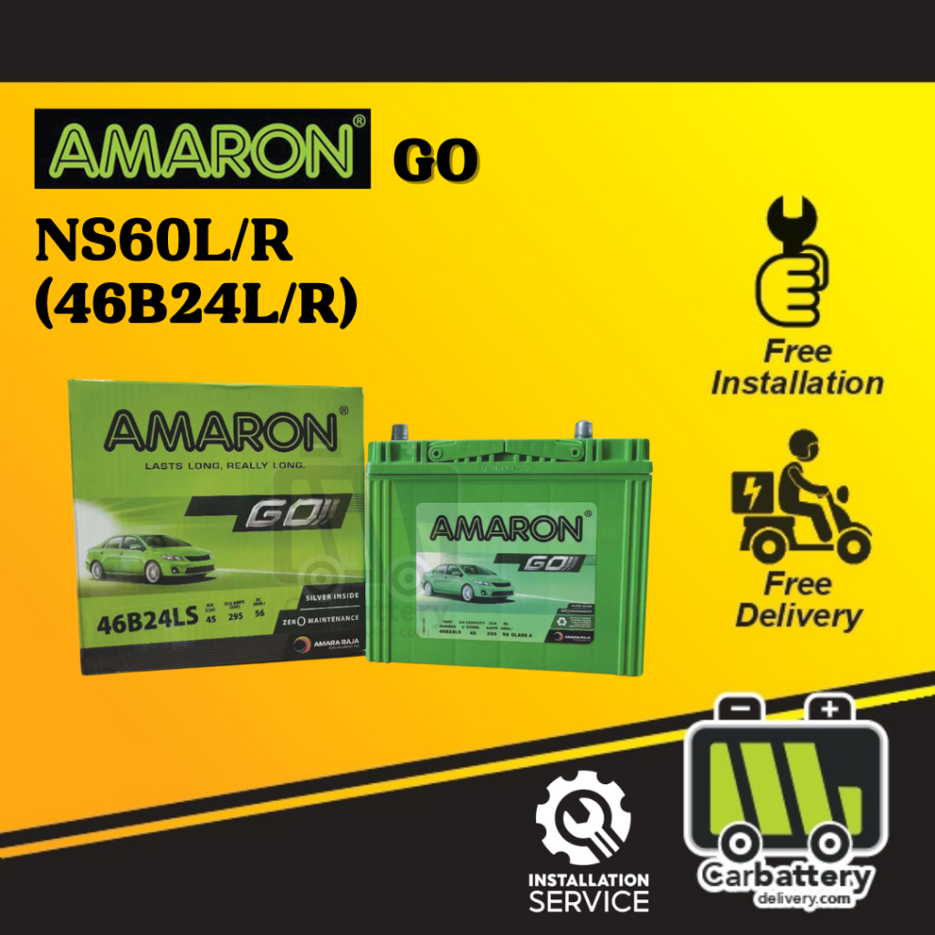 [Installation Provided] Amaron GO NS60 NS60L NS60R 46B24L 46B24R Car Battery Bateri Kereta ...