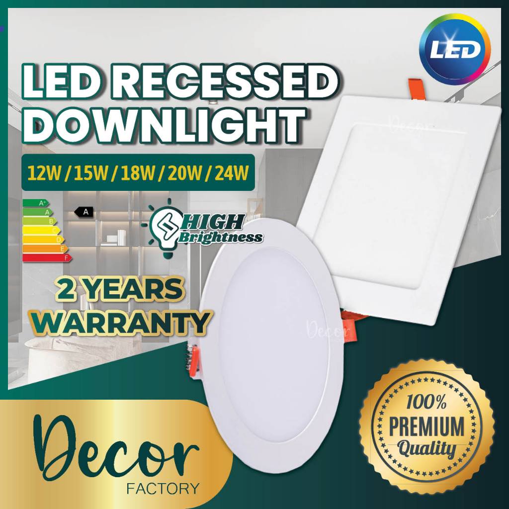 LED Downlight Recessed 12W 15W 18W 20W 24W LED Recess Downlight Lampu ...