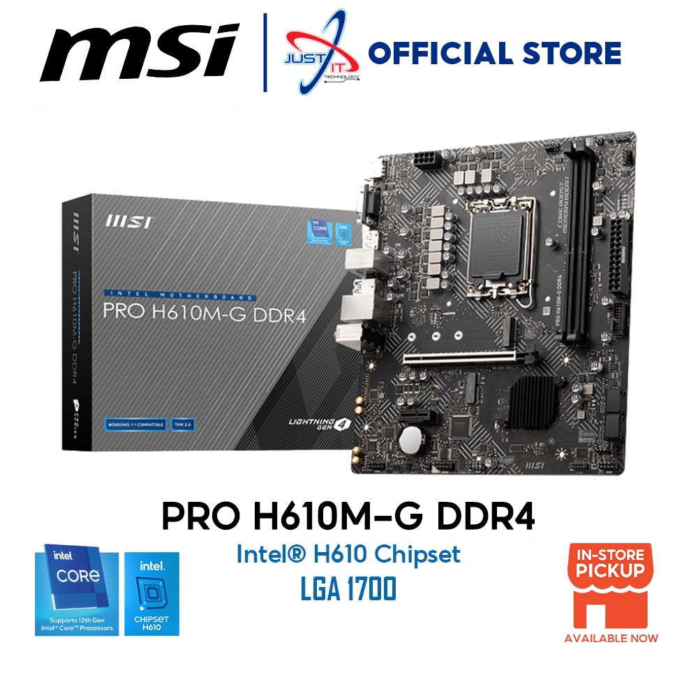 MSI Pro H610M-G DDR4 Motherboard G7400/I3-12100/13100/14100/I5-12400 ...