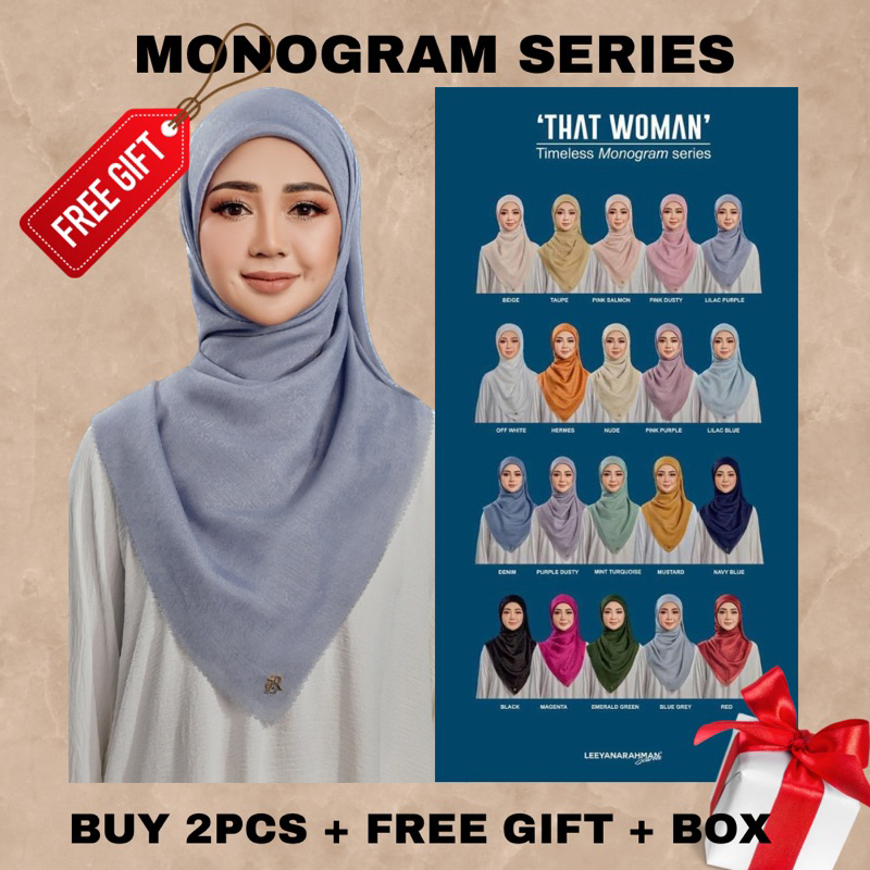 LEEYANARAHMAN TUDUNG PLAIN MONOGRAM | Shopee Malaysia