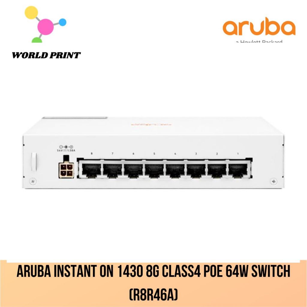 Aruba Instant On 1430 8G Class4 PoE 64W Switch 8 RJ-45 autosensing ...