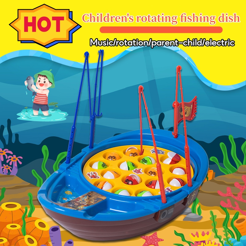 Electric Fishing Toys Boys and Girls Fishing Game Rotating Music ...
