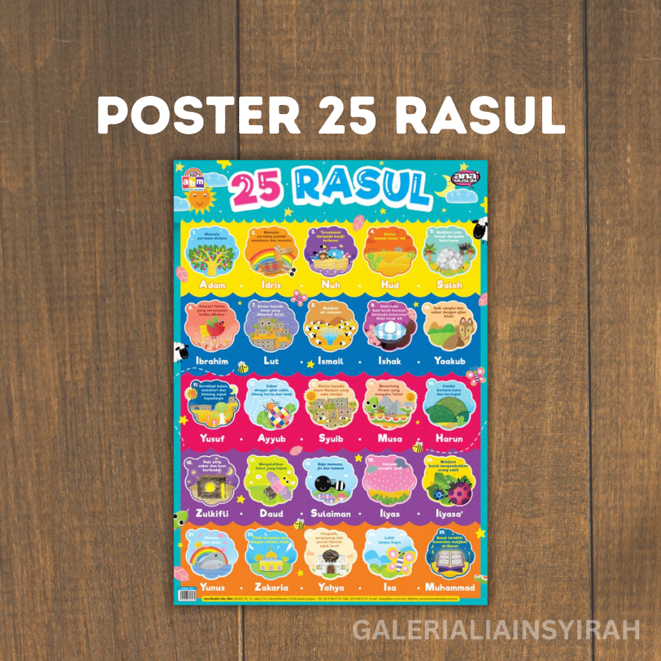 Poster 25 Rasul ABM Alat Bantu Mengajar ANA MUSLIM | Shopee Malaysia