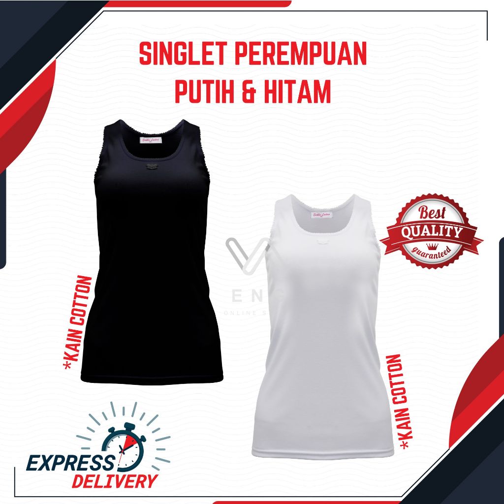 P001 / P002 - Singlet Perempuan Jenama Scuba / Singlet Putih & Singlet ...