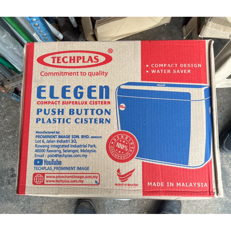 TECHPLAS Elegen PCP-1102 Cistern Push Button Single Flush Plastic Flush ...