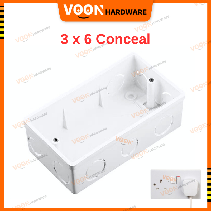 VOON 3x6 Conceal Box PVC Double White Box Joint Conseal Base Wall Mount ...