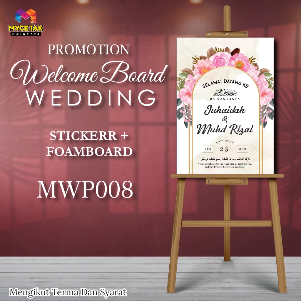💖Welcome Board Kahwin💖Wedding Board | Papan Selamat Datang Perkahwinan ...
