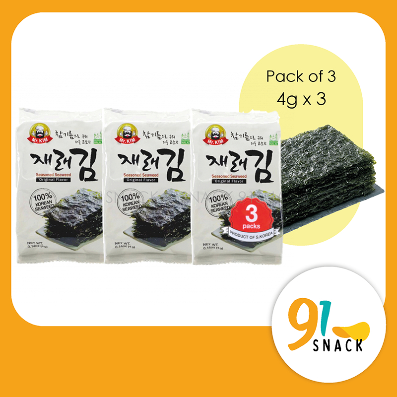Mr Kim Korean Seasoned Seaweed Korea Snack Snek 韩国进口香脆紫菜 Halal Original ...