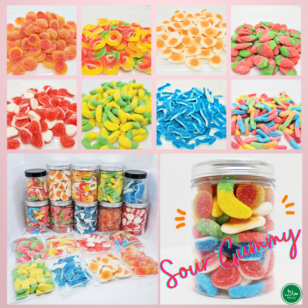 Sour Gummy Island Candy Masam Manis (Halal / 100g - 300g) 9 Flavors | Shopee Malaysia