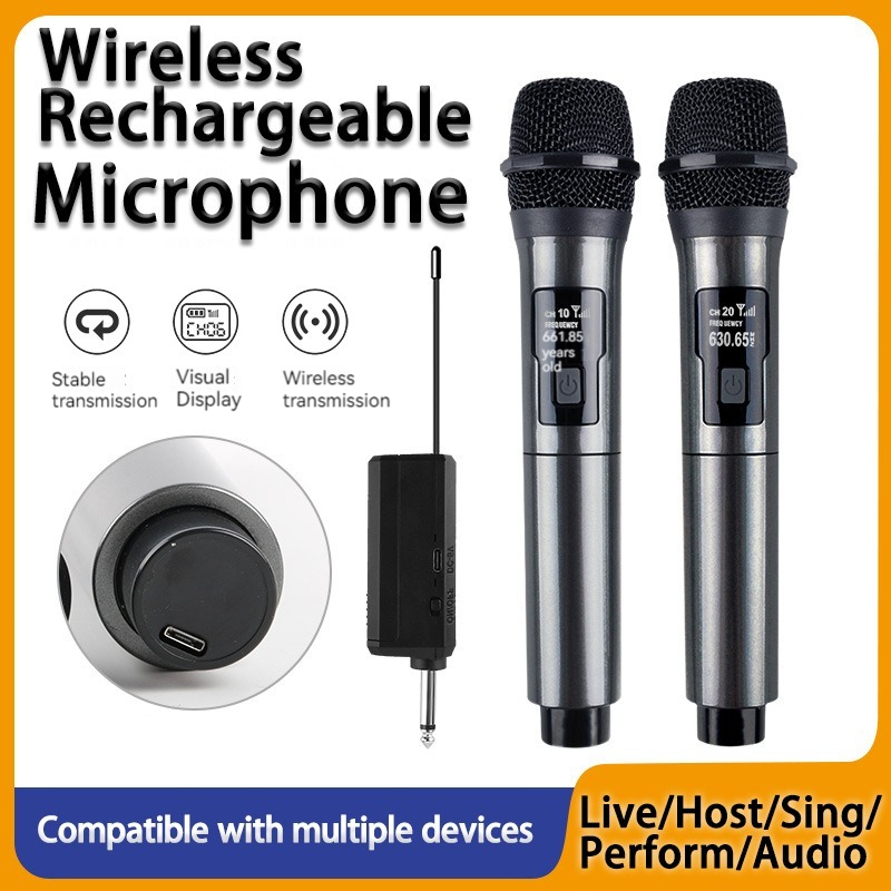 Wireless microphone UR-11D/UR-12D with rechargeble battery for audio ...
