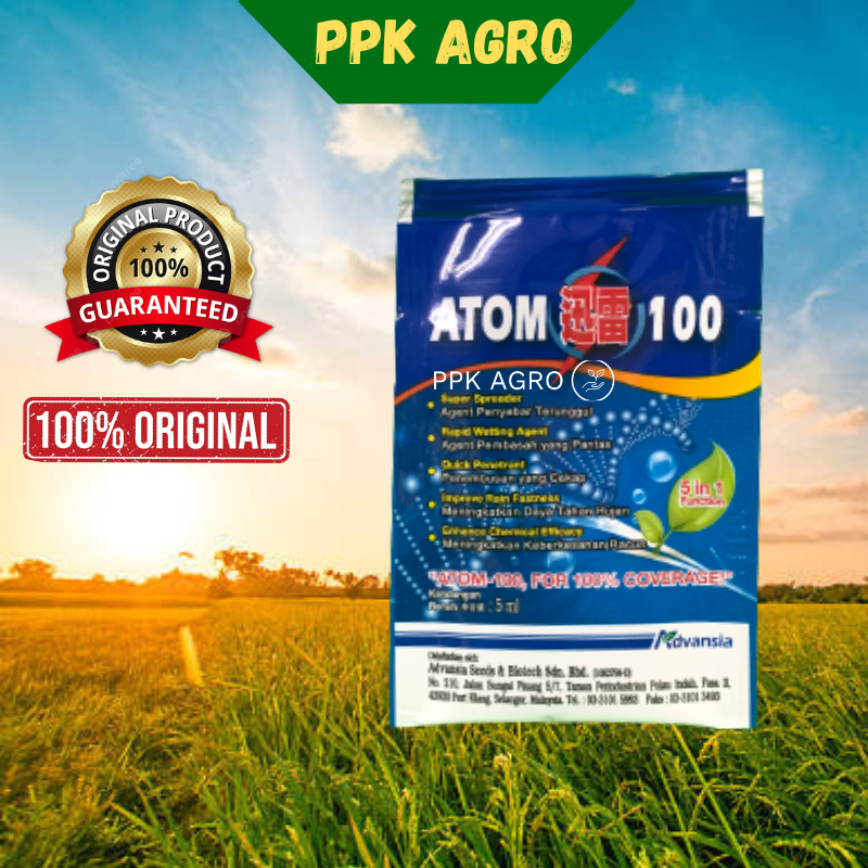 1pkt 5g ATOM 100 ADVANSIA Pelekat Racun / Adjuvant / Surfactant / Pembasah Racun / Silifact ...