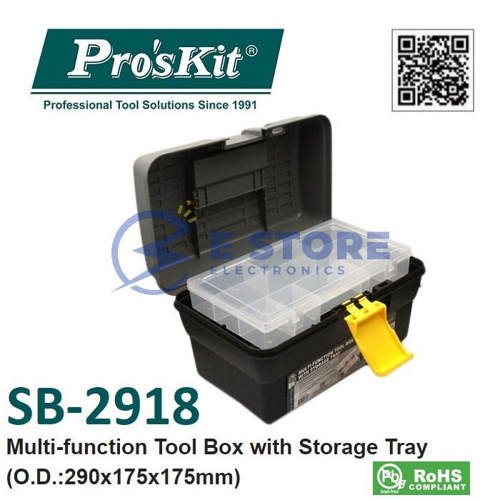 Pro'sKit SB-2918 Multi-function Tool Box with Storage Tray (O.D.:290x175x175mm) | Shopee Malaysia