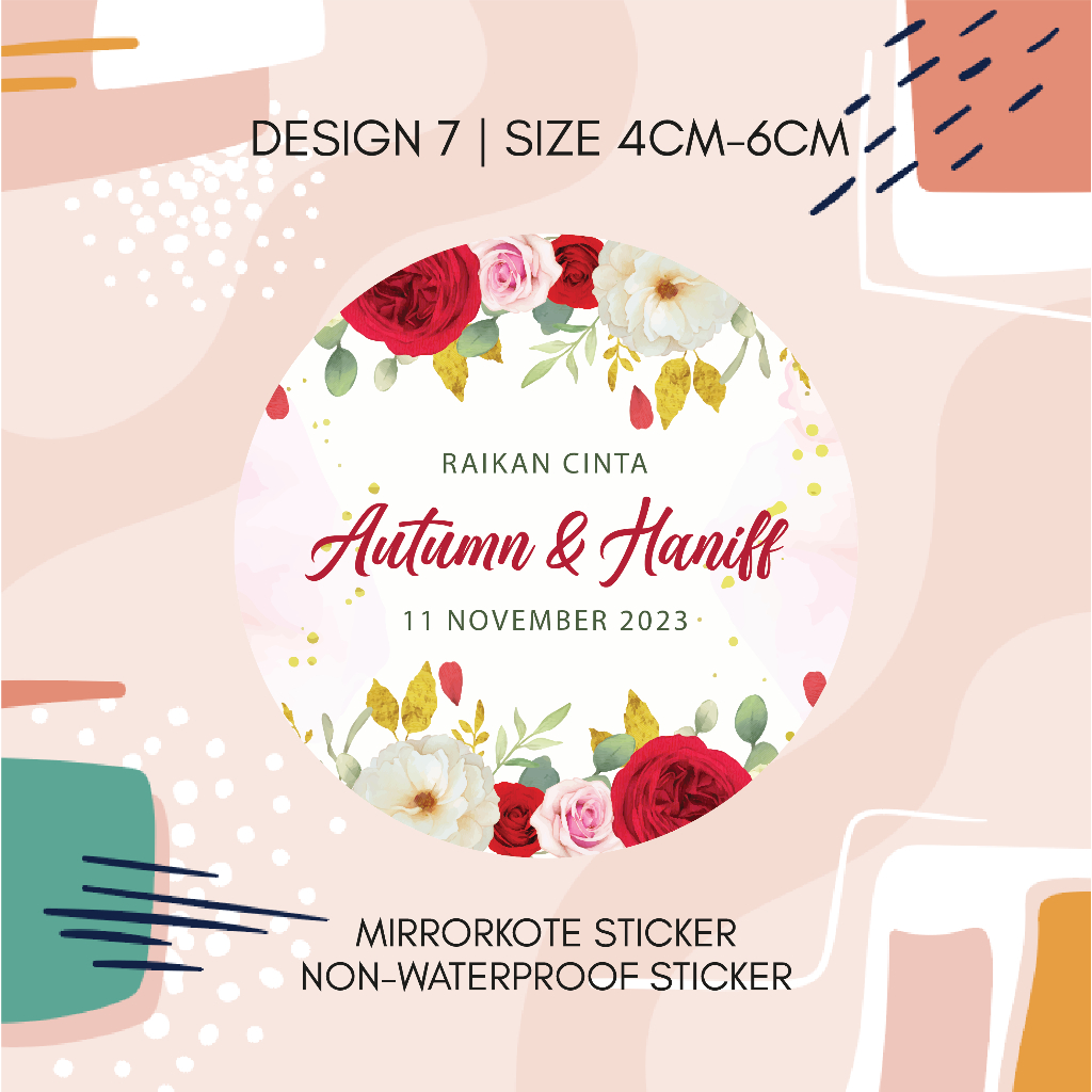 [STICKER] Floral Round Thank You Sticker Wedding Aqiqah Engagement ...