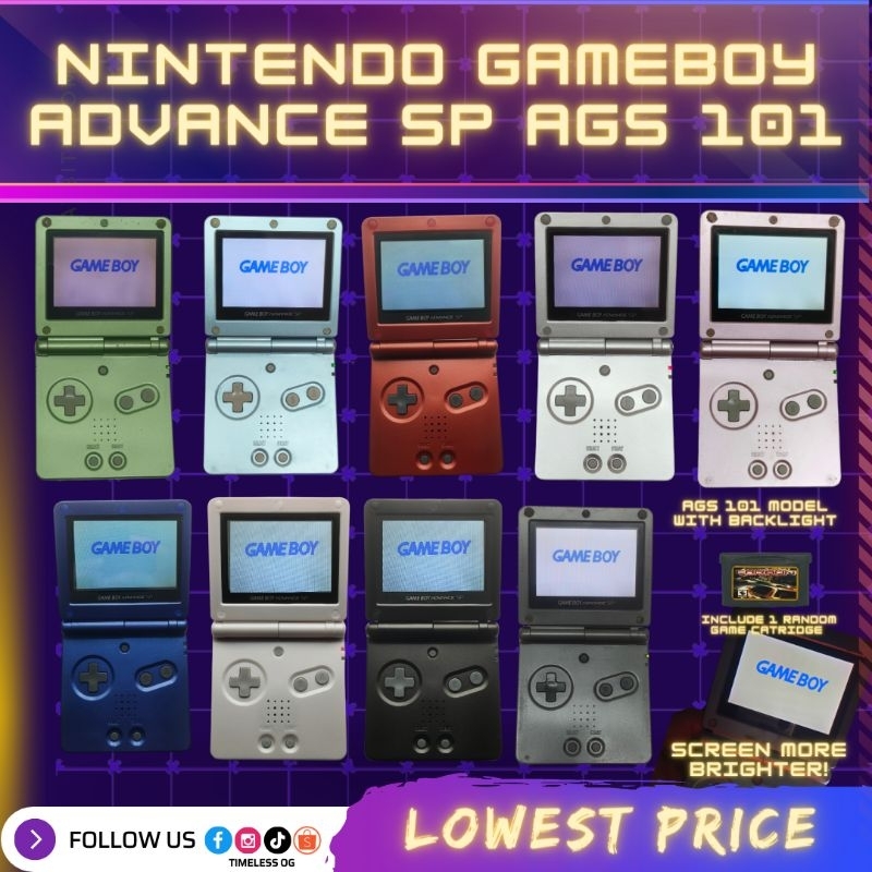 Backlight Version Nintendo Gameboy advance SP AGS101 | Shopee Malaysia