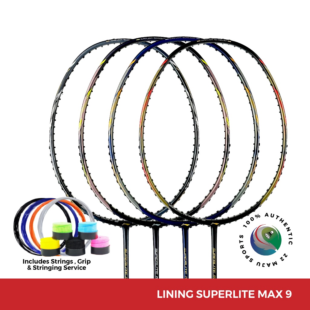 LI-NING G-FORCE SUPERLITE MAX 9 ( FOC STRING + GRIP + STRINGING ...