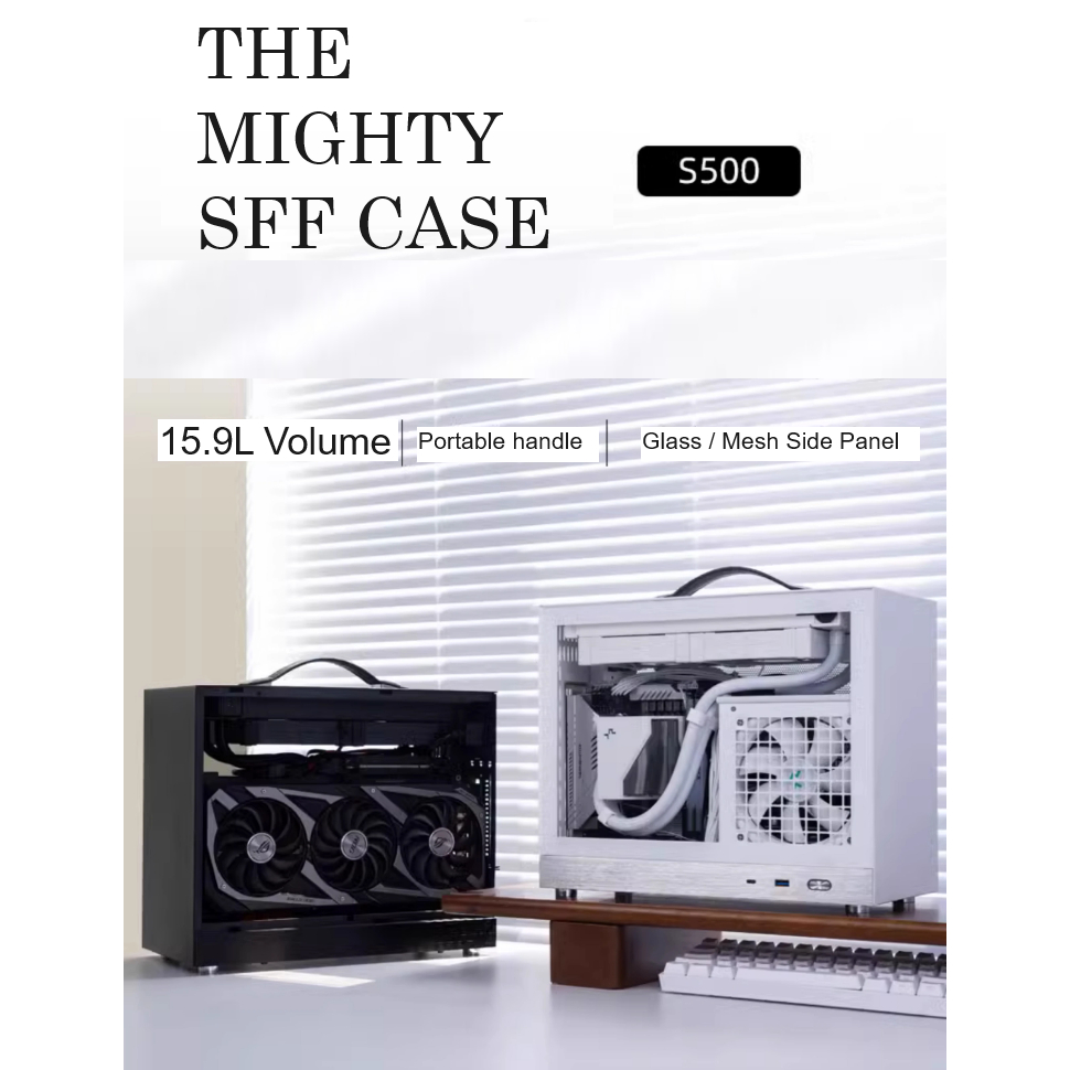 S500 SFF CASE SHINY SNAKE AIO SUPPORT ITX DTX SUPPORT ATX PSU PC CASE ...