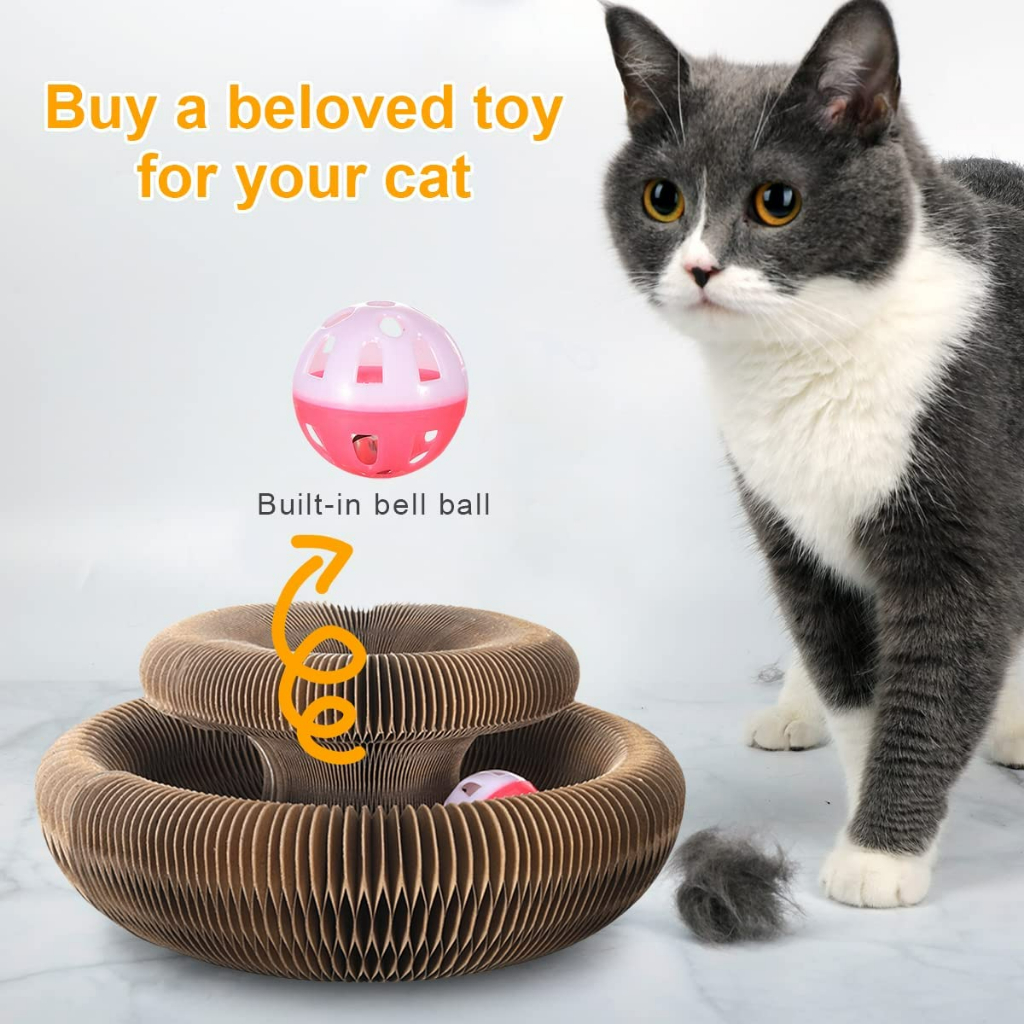 Round Corrugated Cat Scratching Post - A Paw-Some Playtime Essential ...