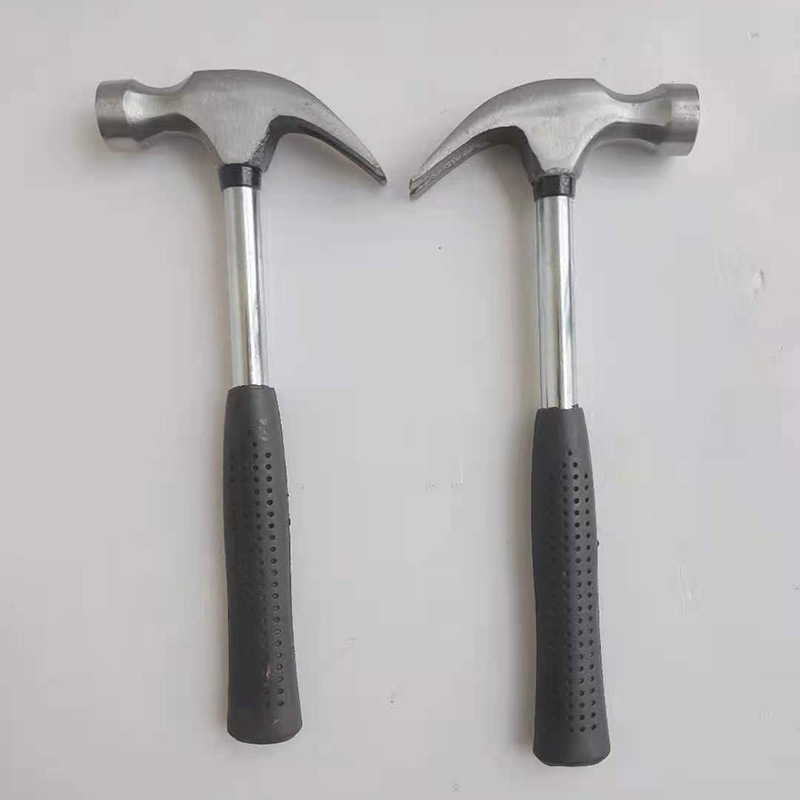 Steel pipe handle claw hammer with rubber handle, woodworking multi ...
