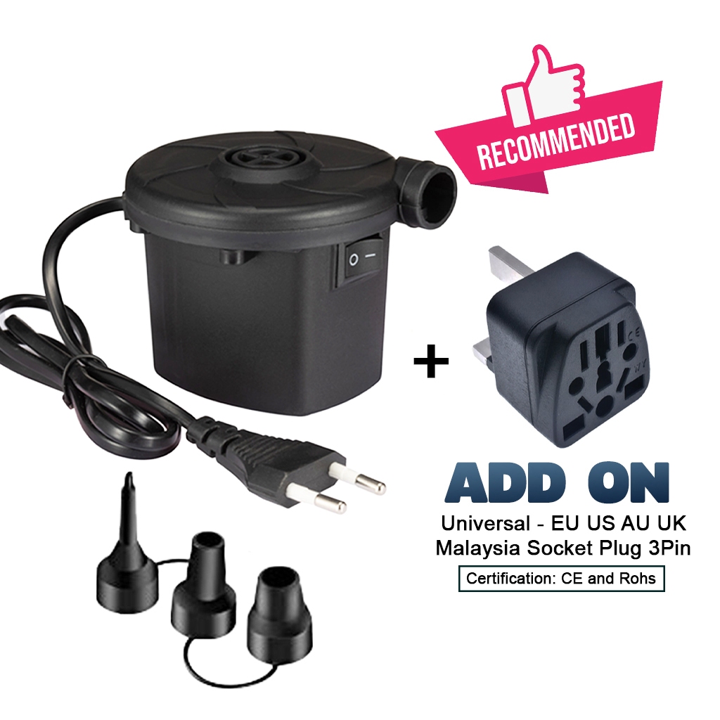 HT-196 PORTABLE AC ELECTRIC AIR INFLATION PUMP INFLATE DEFLATE FOR POOL BED MATTRESS | Shopee ...