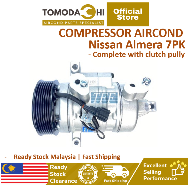 TOMODACHI Car Aircond Parts Compressor Nissan Almera 7PK Kompressor ...