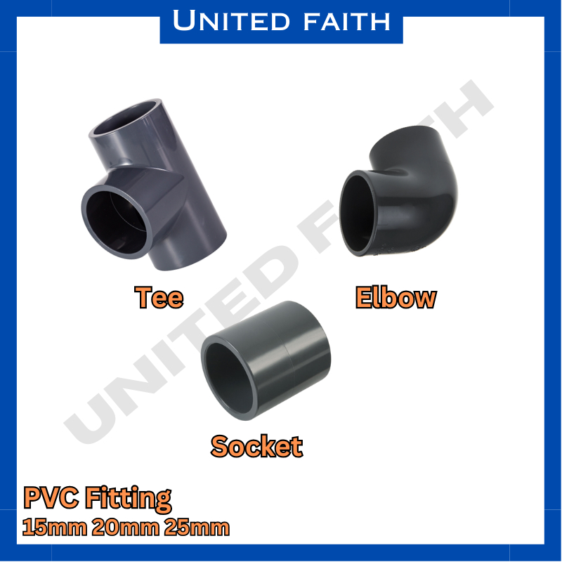 PVC Fitting Elbow Socket Tee 15mm 20mm 25mm | Shopee Malaysia