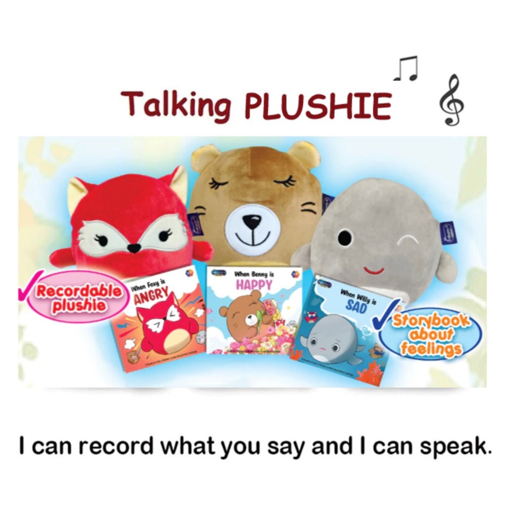 Talking Emotion Buddy Plushie - Free Storybook Recordable Plush Stuffed ...