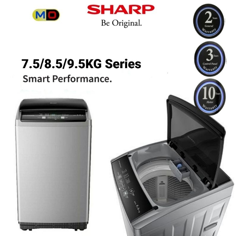 SHARP Washing Machine Fully Auto ES721-7.5KG/ES821-8KG/ES921-9.5KG RM62.41 x 12 months with ...